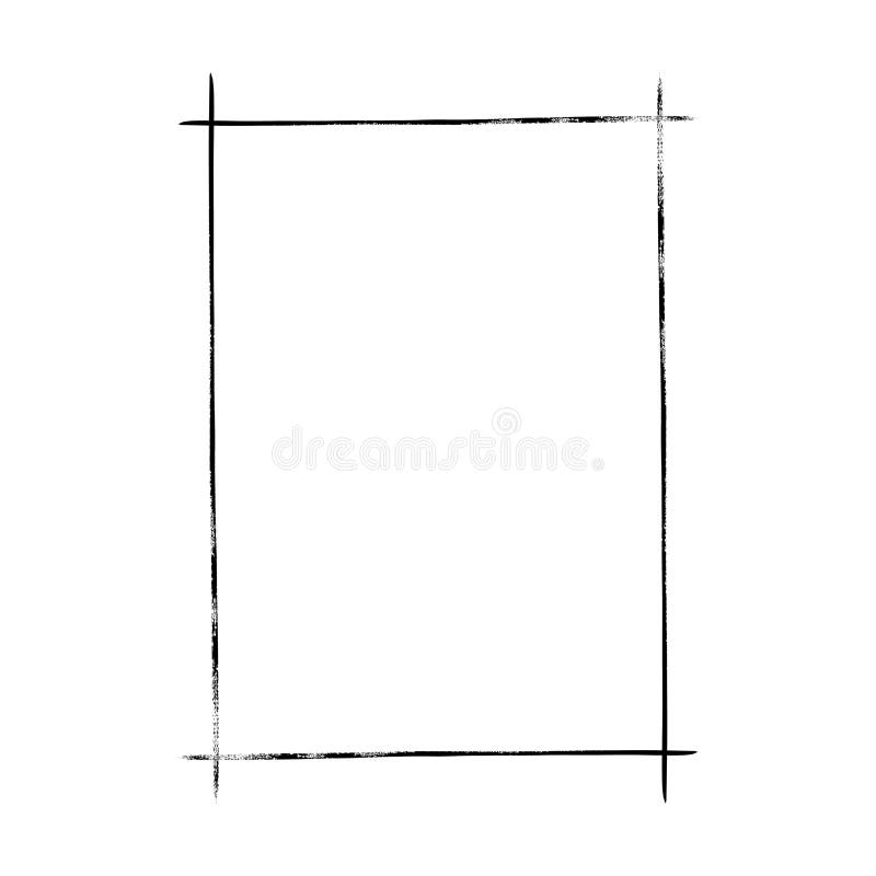 Frame Border Grunge Shape Icon, Vertical, Rectangle Decorative Doodle ...