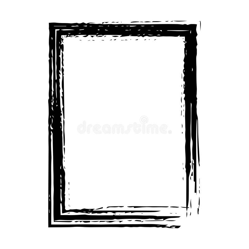 Frame Border Grunge Stroke Element, Brush Shape Icon, Vertical ...