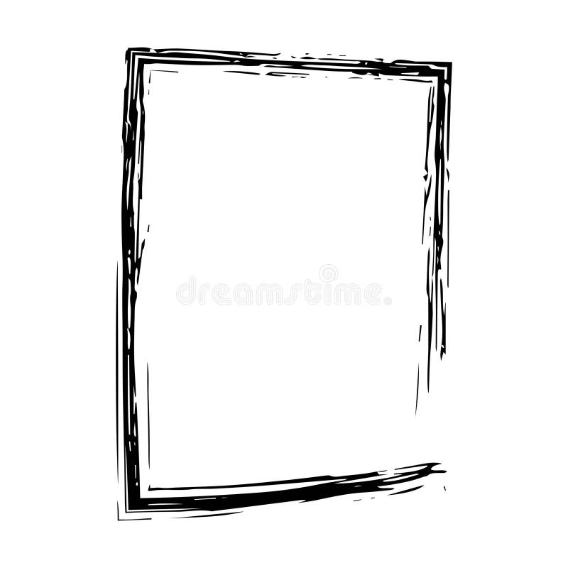 Frame Border Grunge Stroke Element, Brush Shape Icon, Vertical ...