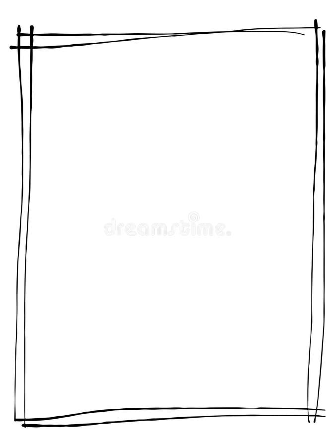 Frame Border Hand Drawn Shape Icon for Decorative Vintage Doodle ...