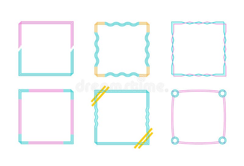 Colorful Line Borders And Frames