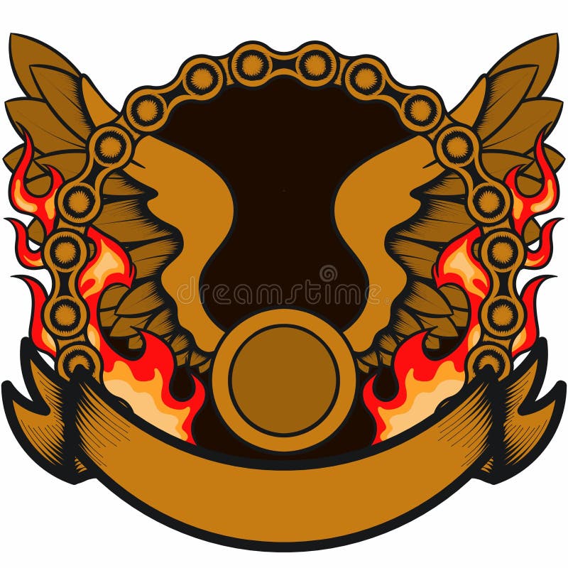 Frame Border for Logo Community with Circle Wing and Fire Stock ...