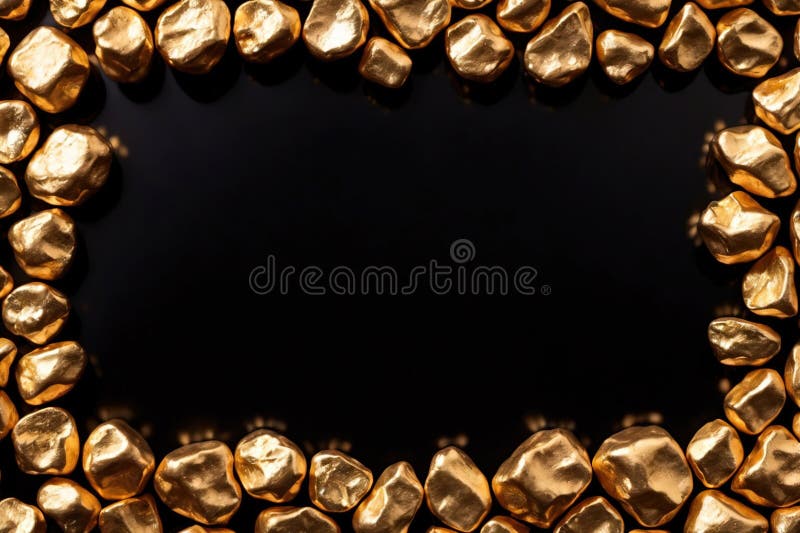 Frame Border Made of Gold Nuggets, Wealth Luxury Elegance Concept ...