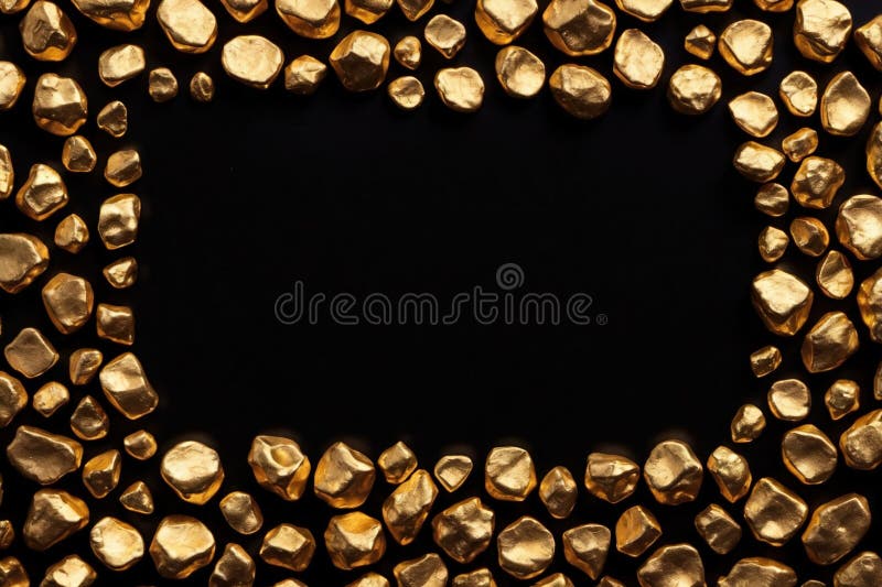 Frame Border Made of Gold Nuggets, Wealth Luxury Elegance Concept ...