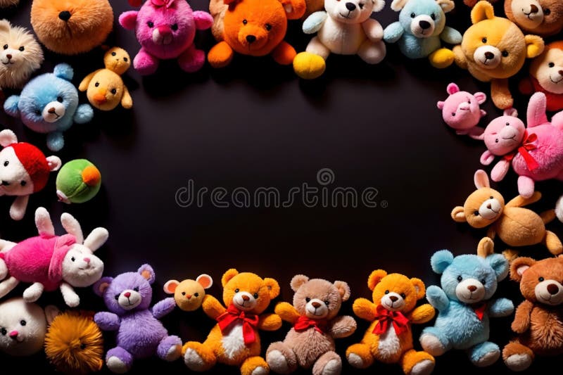 Frame Border Made of Stuffed Animals, Child Kid Concept Background ...