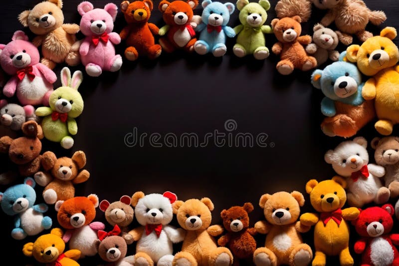 Frame Border Made of Stuffed Animals, Child Kid Concept Background ...