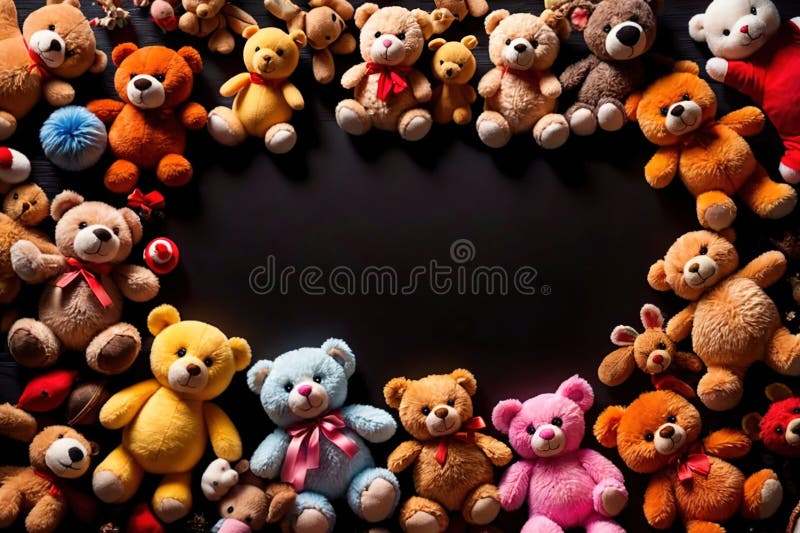 Frame Border Made of Stuffed Animals, Child Kid Concept Background ...