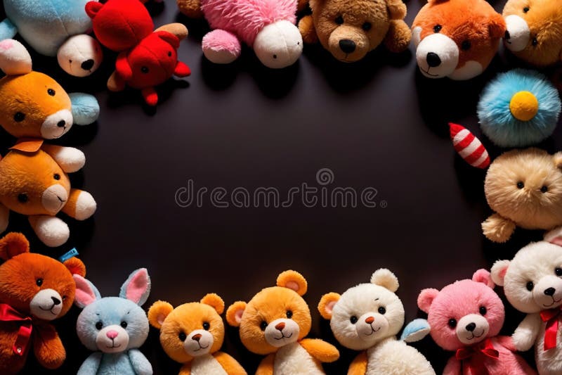 Frame Border Made of Stuffed Animals, Child Kid Concept Background ...