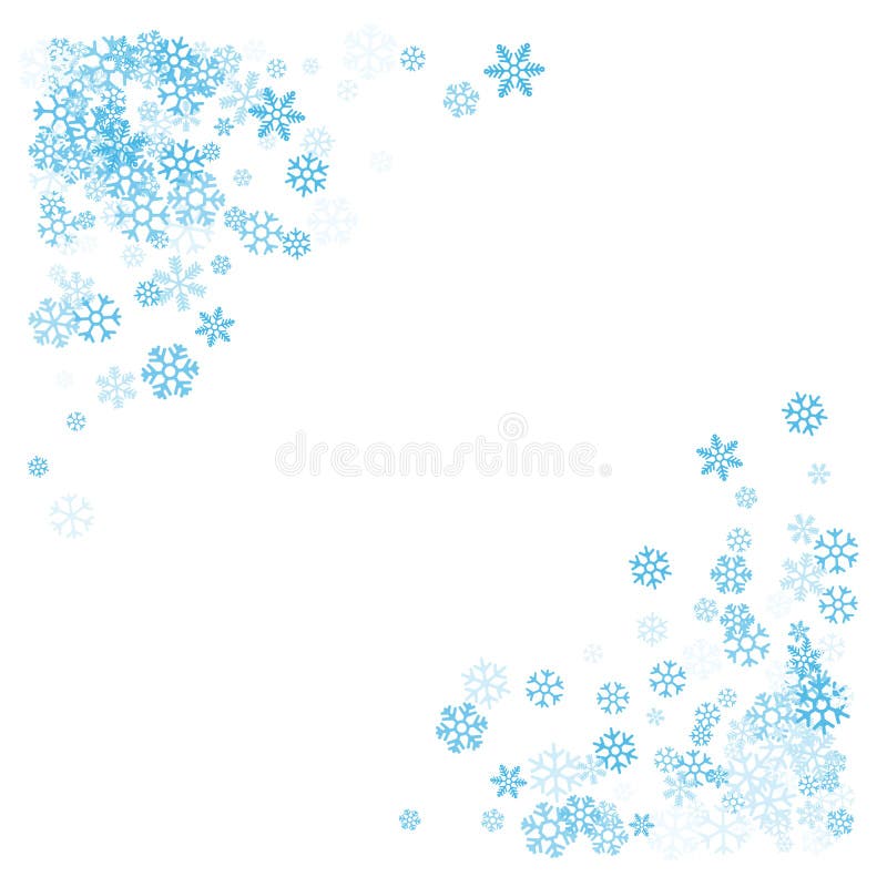 Frame or Border of Random Scatter Snowflakes Stock Vector ...