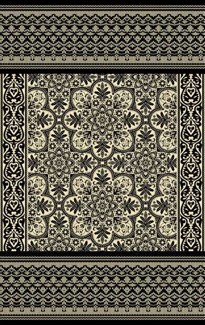 Frame Border with Red Background in Sindhi Ajrak Style, Vector ...