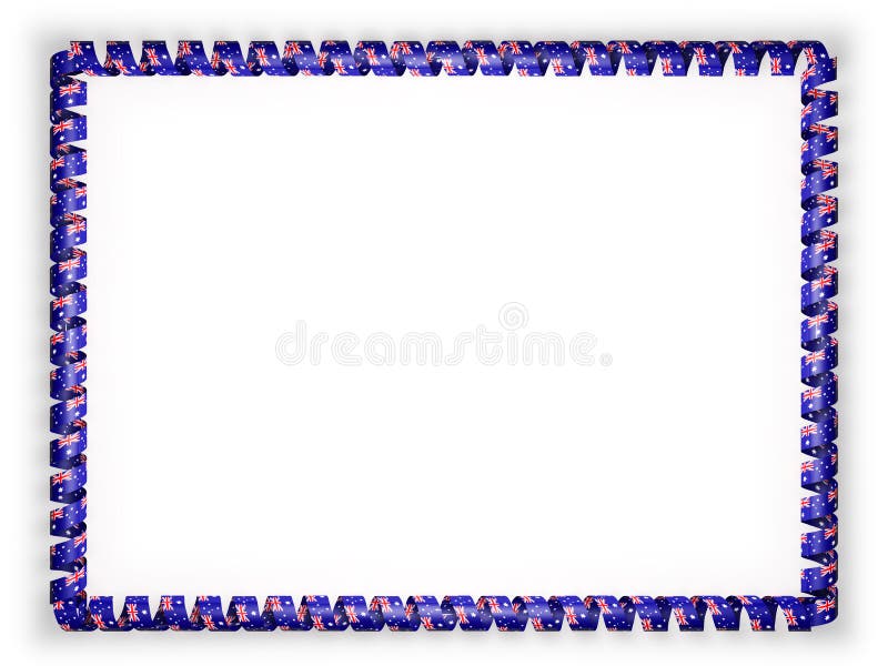 Frame and Border of Ribbon with the Australia Flag. 3d Illustration ...