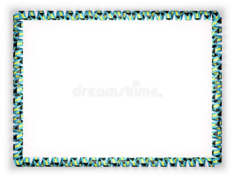 Frame and Border of Ribbon with the Bahamas Flag. 3d Illustration Stock ...