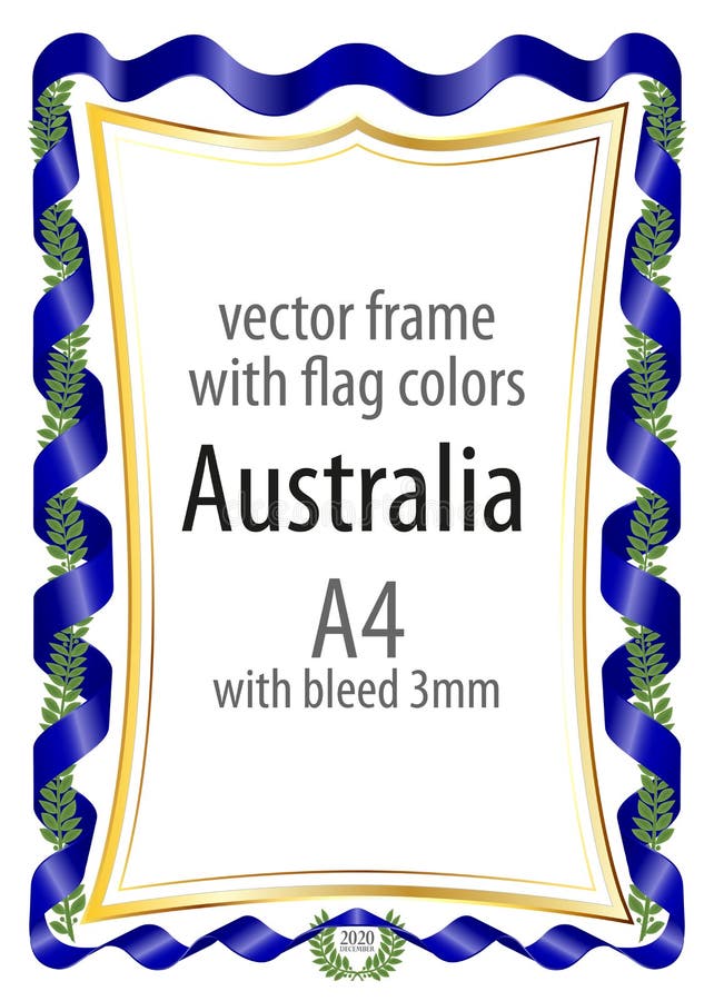 Frame and Border of Ribbon with the Colors of the Australia Flag Stock ...