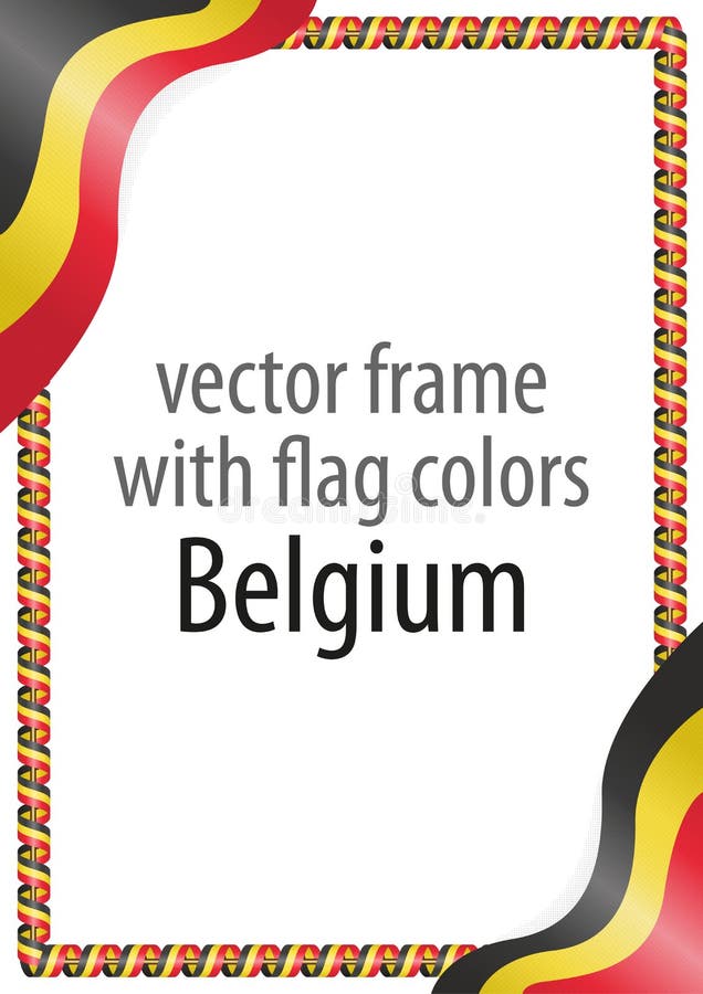 Frame and Border of Ribbon with the Colors of the Belgium Flag Stock ...