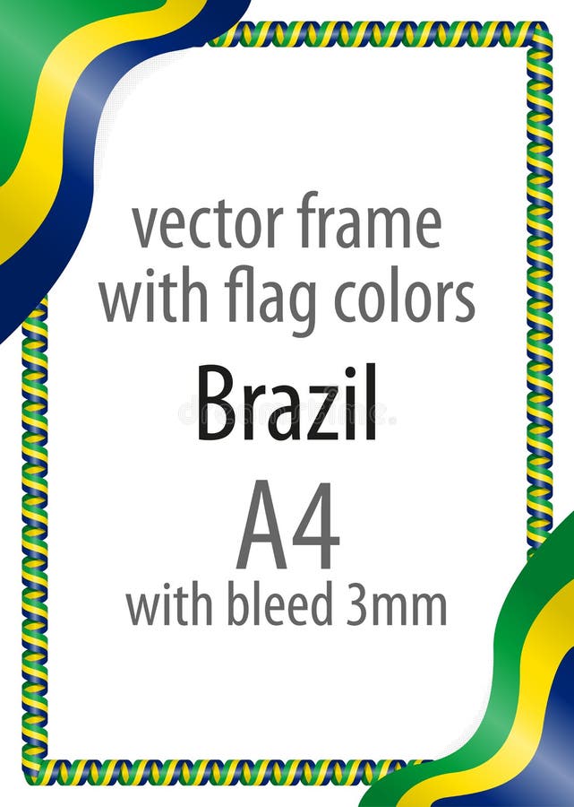 Frame and Border of Ribbon with the Colors of the Brazil Flag Stock ...