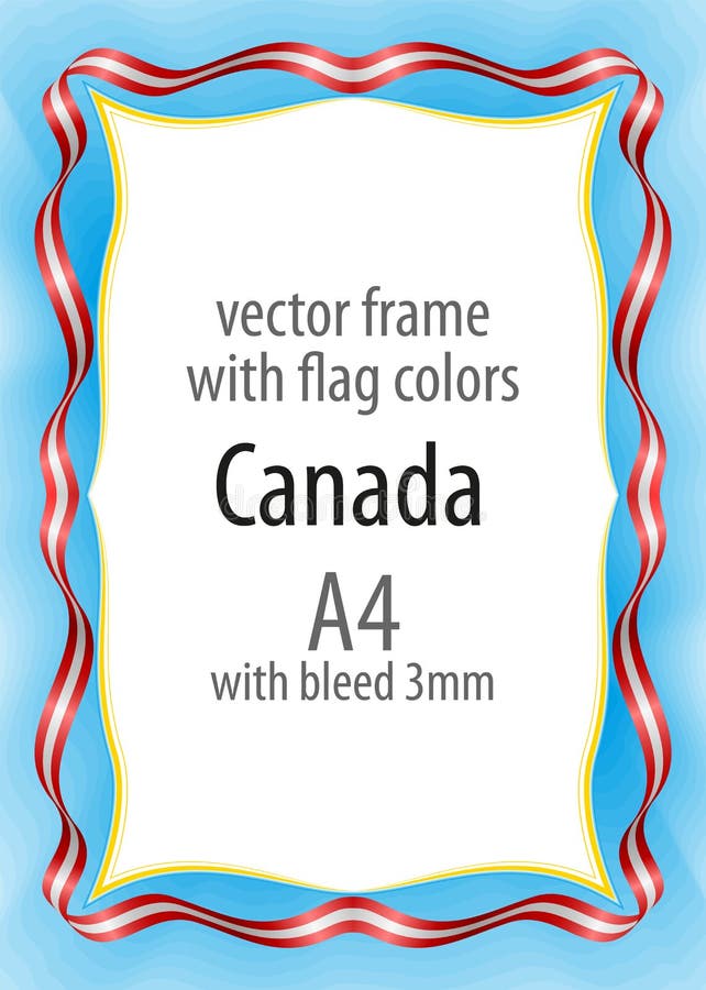 Frame and Border of Ribbon with the Colors of the Canada Flag Stock ...