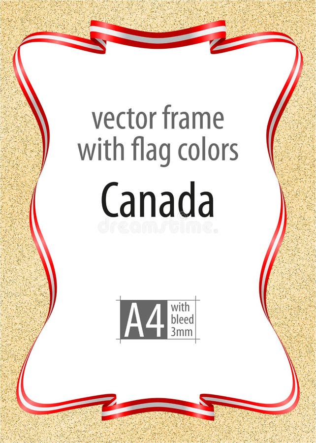 Frame and Border of Ribbon with the Colors of the Canada Flag, Template ...
