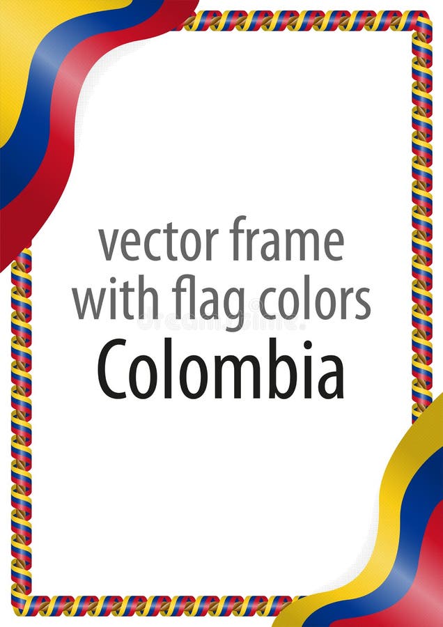 Frame and Border of Ribbon with the Colors of the Colombia Flag Stock ...