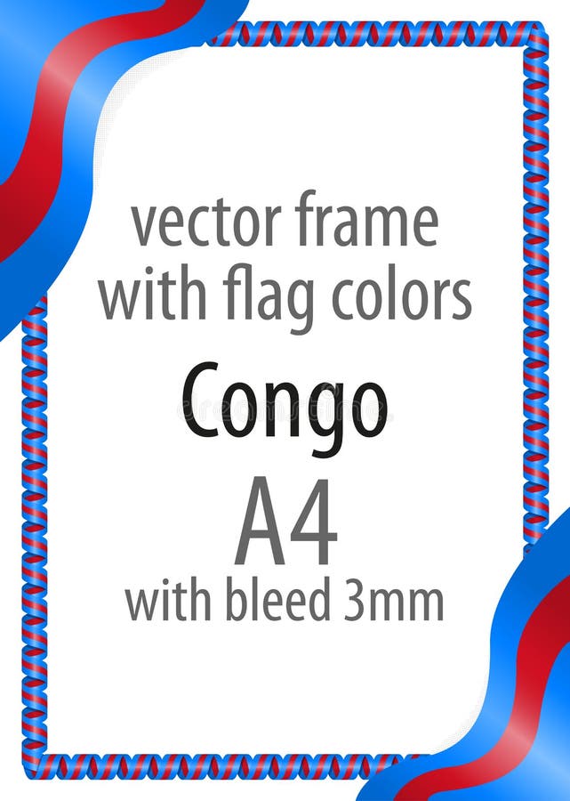 Frame and Border of Ribbon with the Colors of the Congo Flag Stock ...