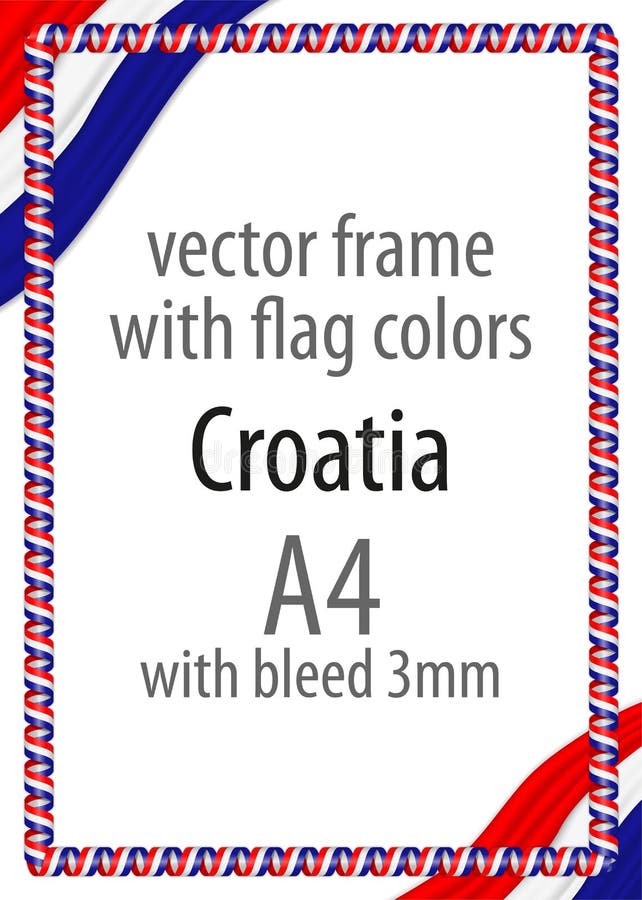 Frame and Border of Ribbon with the Colors of the Croatia Flag Stock ...