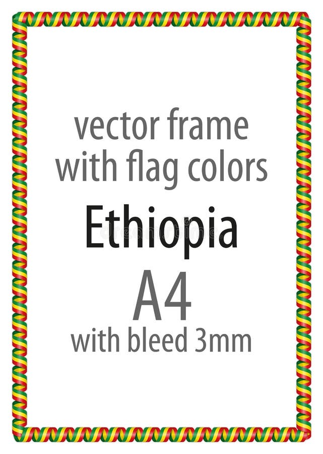 Frame and Border of Ribbon with the Colors of the Ethiopia Flag Stock ...