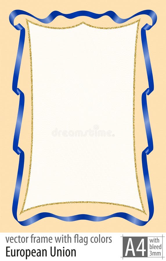 Frame and Border of Ribbon with the Colors of the European Union Flag ...