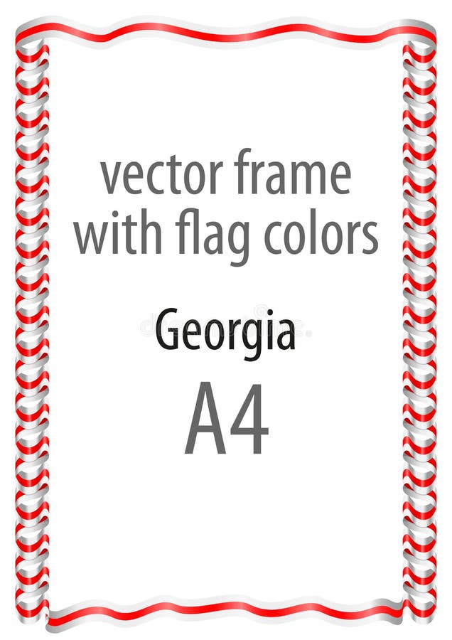 Frame and Border of Ribbon with the Colors of the Georgia Flag Stock ...
