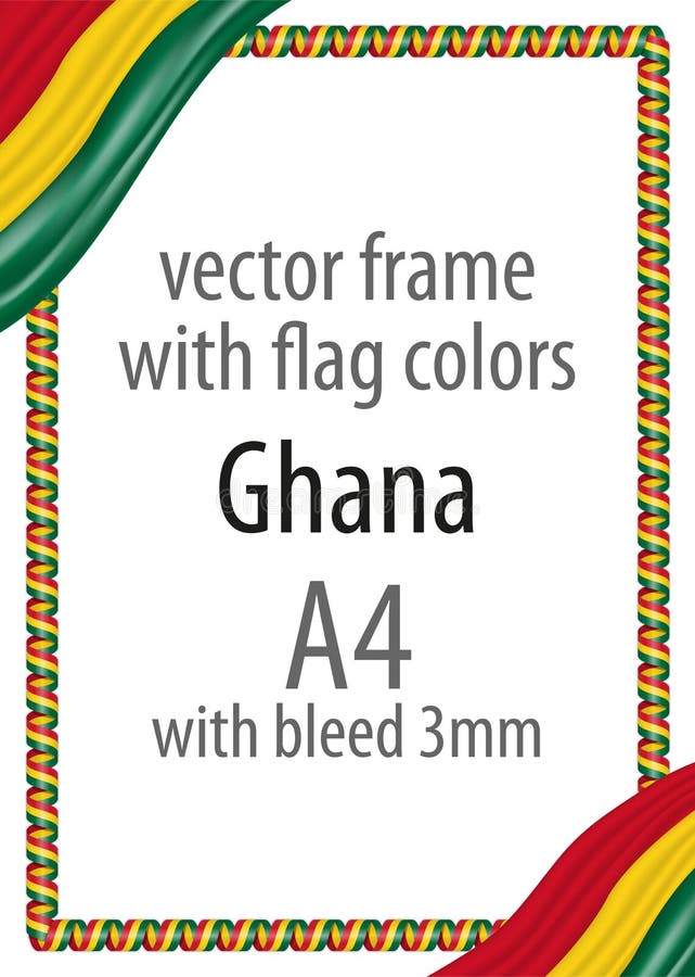 Frame and Border of Ribbon with the Colors of the Ghana Flag Stock ...