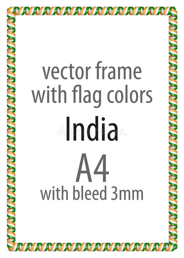 Frame and Border of Ribbon with the Colors of the India Flag Stock ...