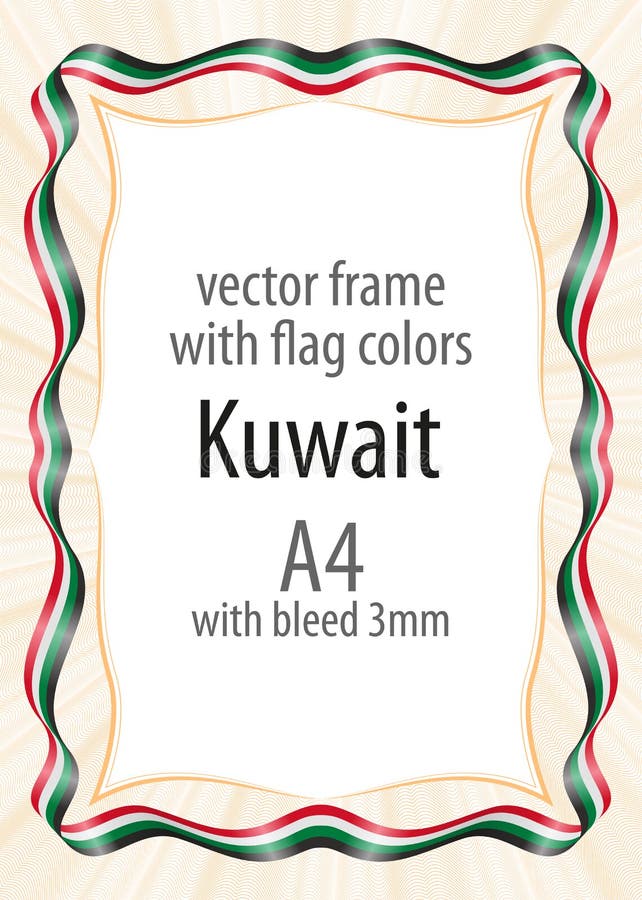 Border Made with Kuwait National Colors Stock Vector - Illustration of ...