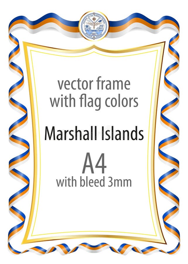 Frame and Border of Ribbon with the Colors of the Marshall Islands Flag ...