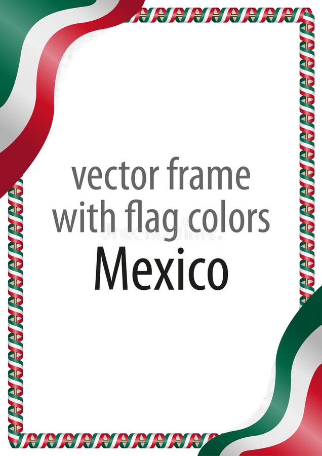 Frame and Border of Ribbon with the Colors of the Mexico Flag Stock ...