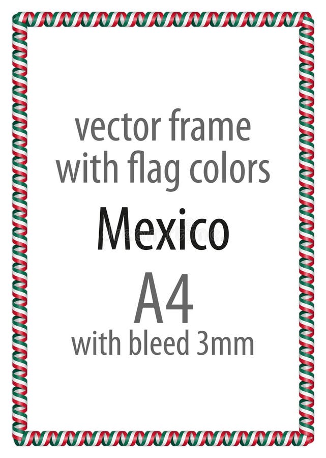 Frame and Border of Ribbon with the Colors of the Mexico Flag Stock ...