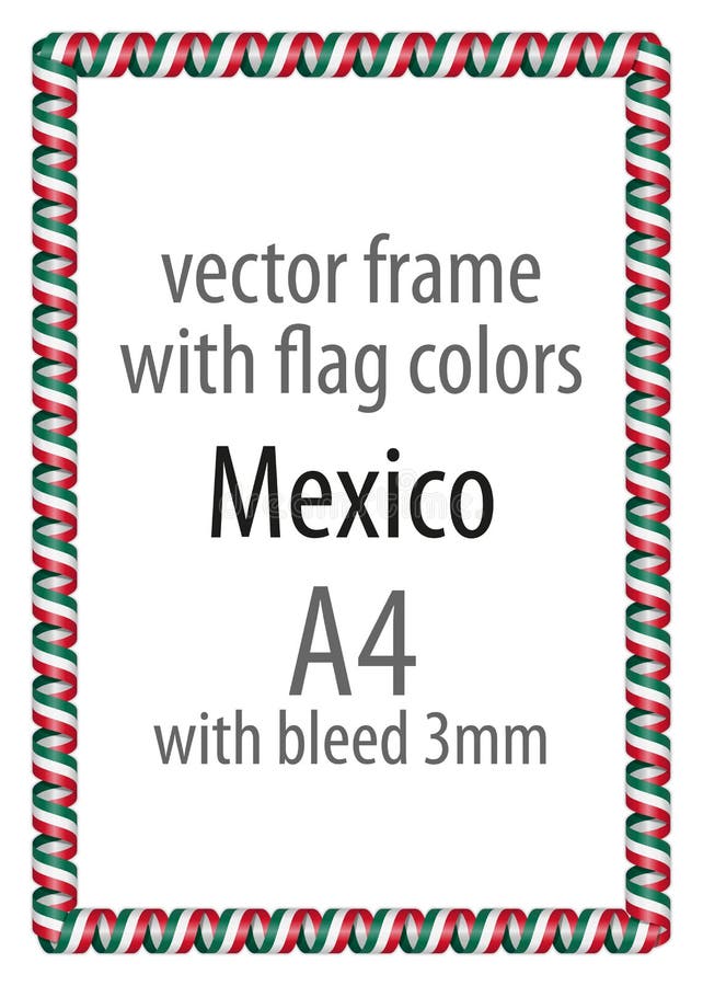 Frame and Border of Ribbon with the Colors of the Mexico Flag Stock ...