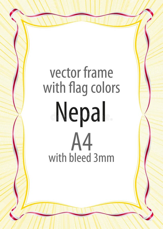 Frame and Border of Ribbon with the Colors of the Nepal Flag Stock ...