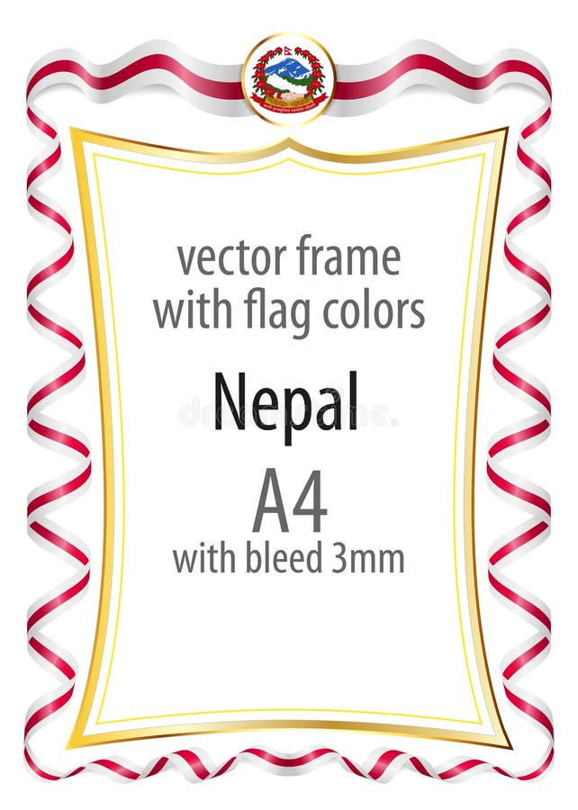 Frame and Border of Ribbon with the Colors of the Nepal Flag Stock ...