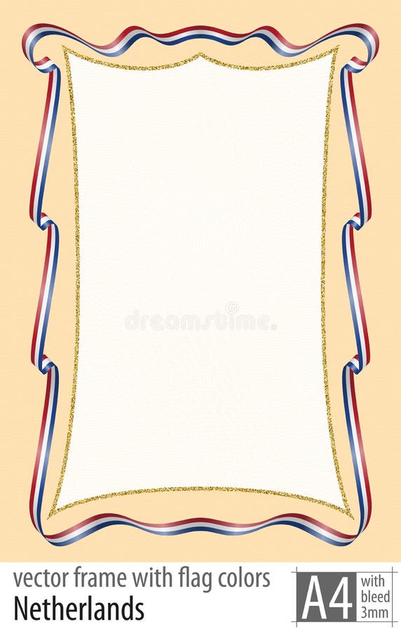 Frame and Border of Ribbon with the Colors of the Netherlands Flag ...