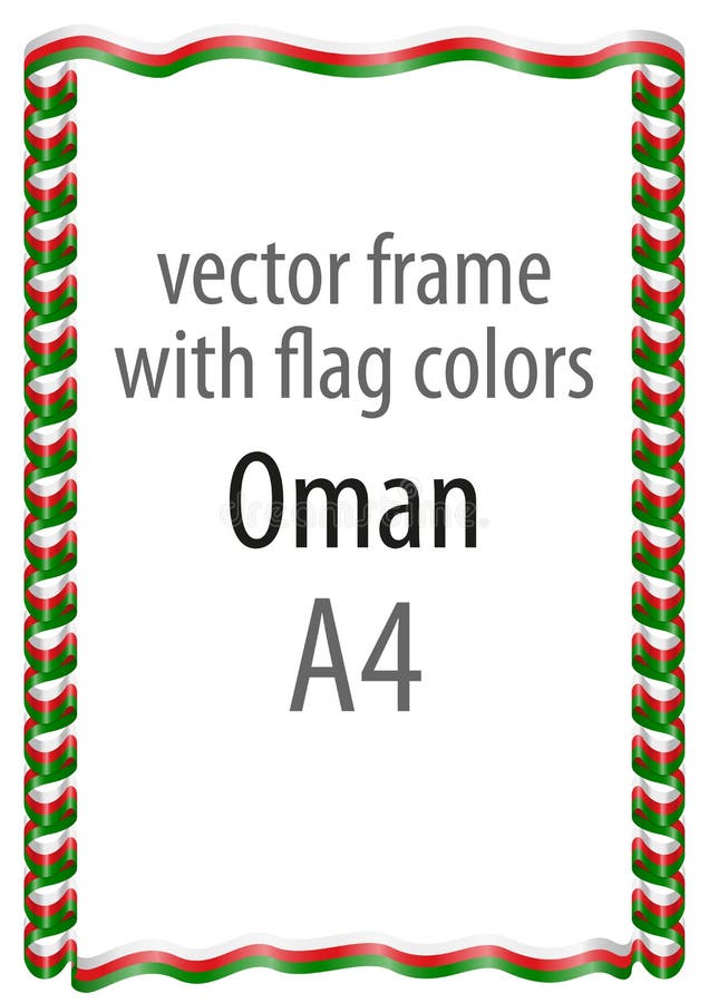 Frame and Border of Ribbon with the Colors of the Oman Flag Stock ...