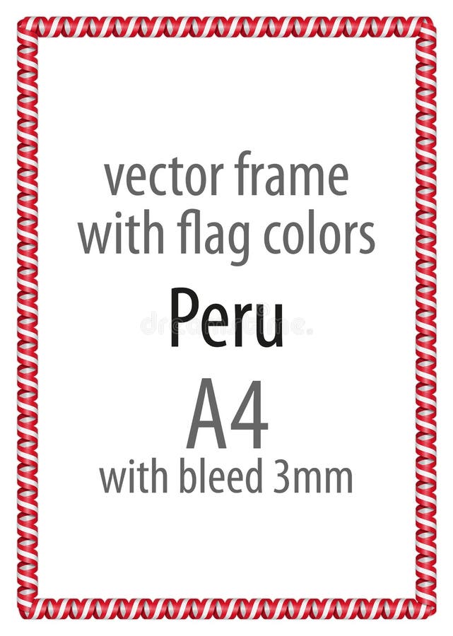 Frame and Border of Ribbon with the Colors of the Peru Flag Stock ...