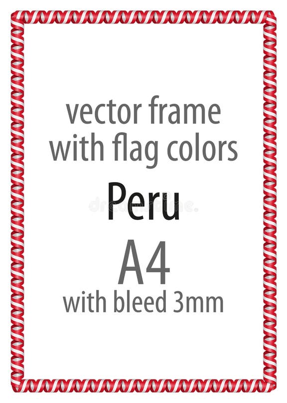 Frame and Border of Ribbon with the Colors of the Peru Flag Stock ...