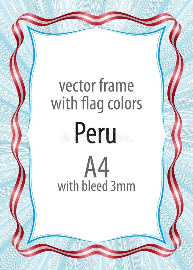 Frame and Border of Ribbon with the Colors of the Peru Flag Stock ...