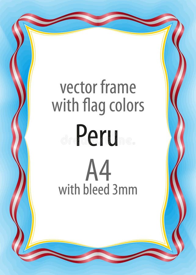 Frame and Border of Ribbon with the Colors of the Peru Flag Stock ...
