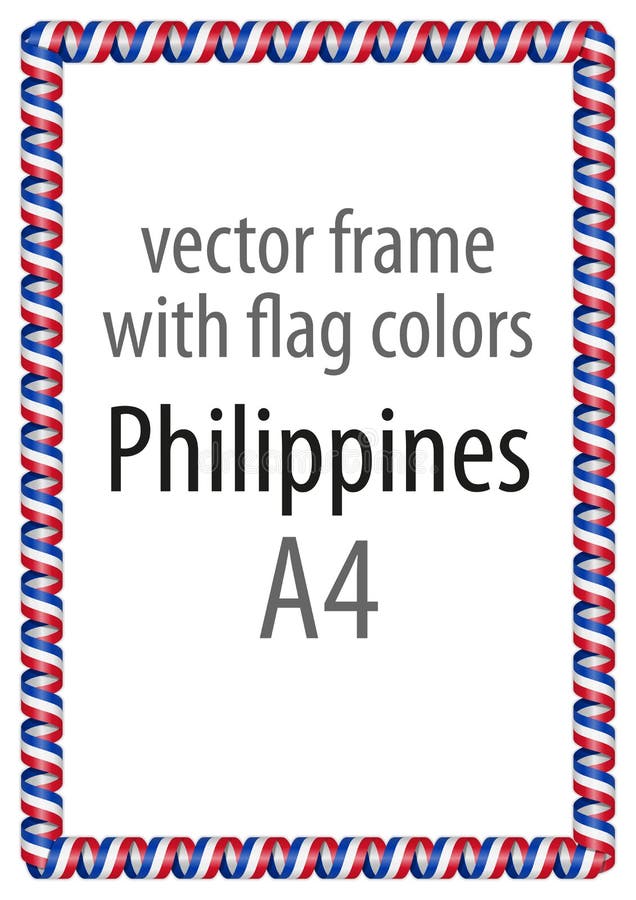Frame and Border of Ribbon with the Colors of the Philippines Flag ...