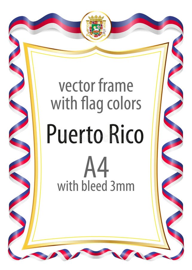 Frame and Border of Ribbon with the Colors of the Puerto Rico Flag ...