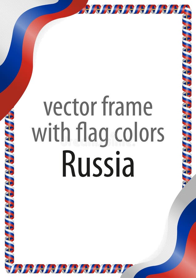 Frame and Border of Ribbon with the Colors of the Russia Flag Stock ...