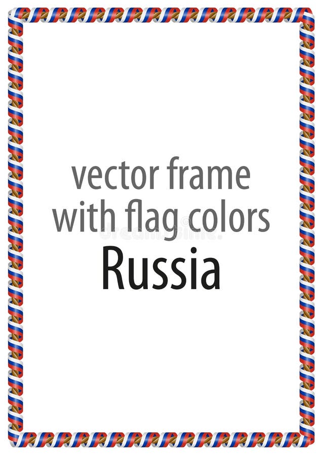 Frame and Border of Ribbon with the Colors of the Russia Flag Stock ...