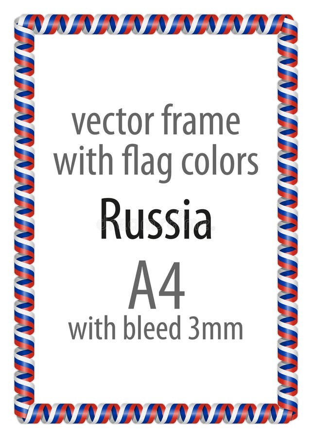 Frame and Border of Ribbon with the Colors of the Russia Flag Stock ...