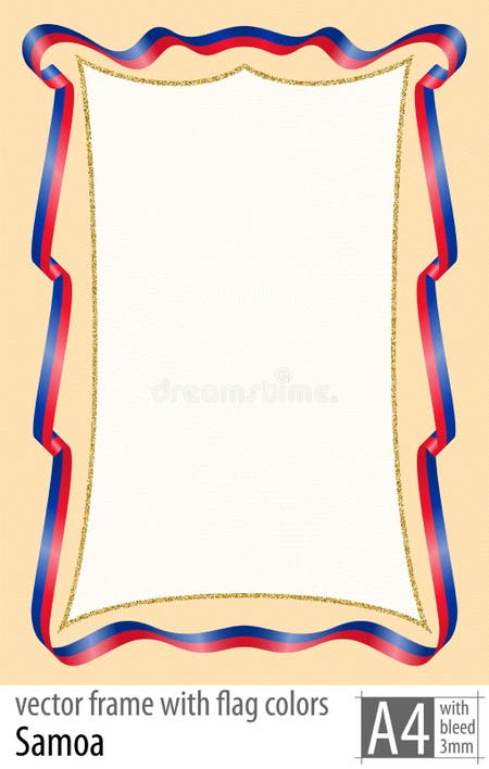 Frame and Border of Ribbon with the Colors of the Samoa Flag, Stock ...