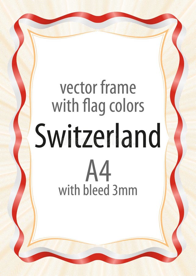 Frame and Border of Ribbon with the Colors of the Switzerland Flag ...