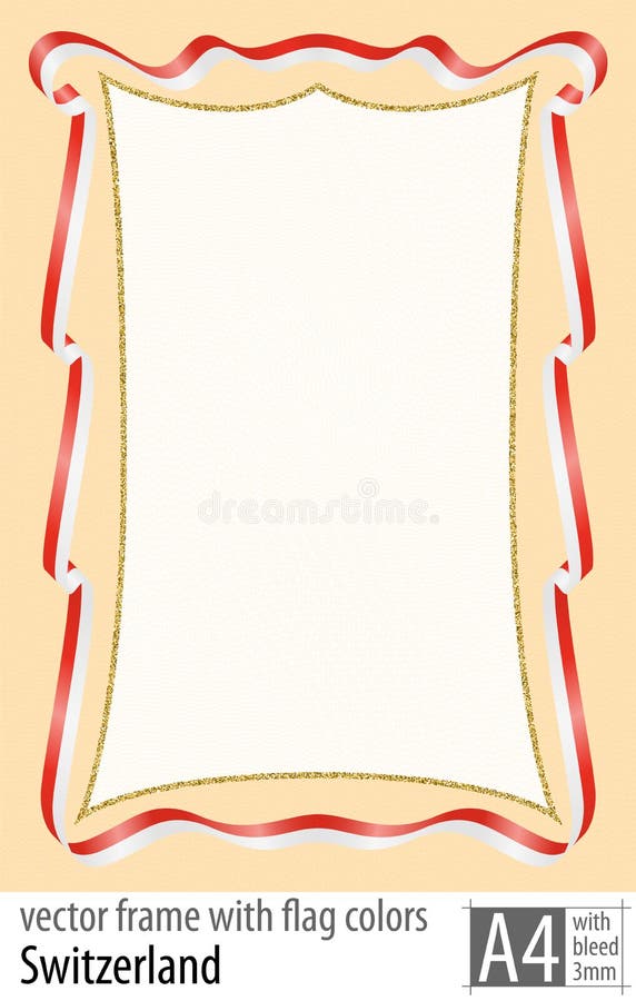 Frame and Border of Ribbon with the Colors of the Switzerland Flag ...